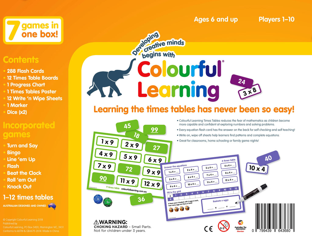 Colourful Learning - Times Tables Games – William Ready